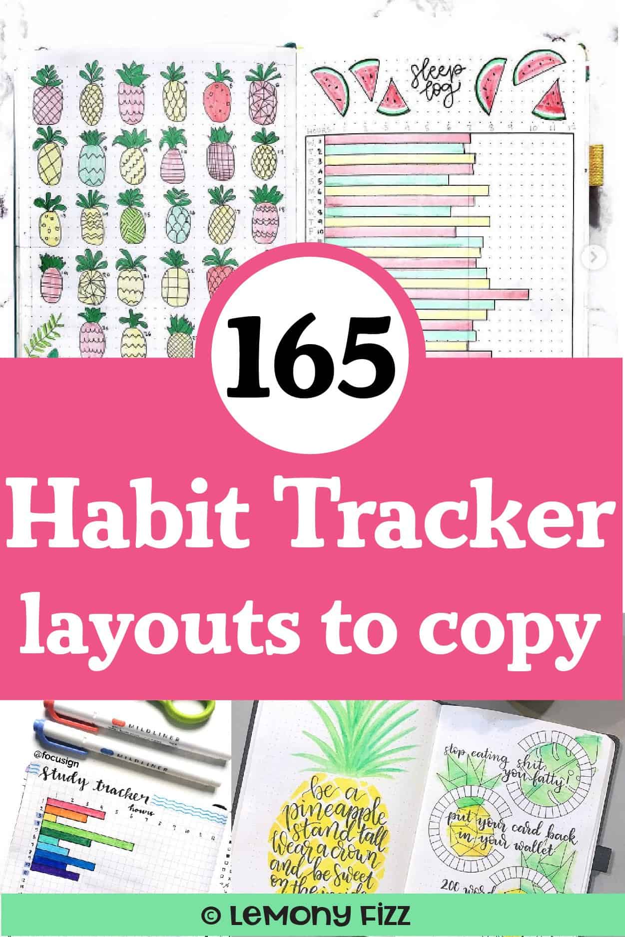 165 Habit Tracker Ideas for Journals or Planners