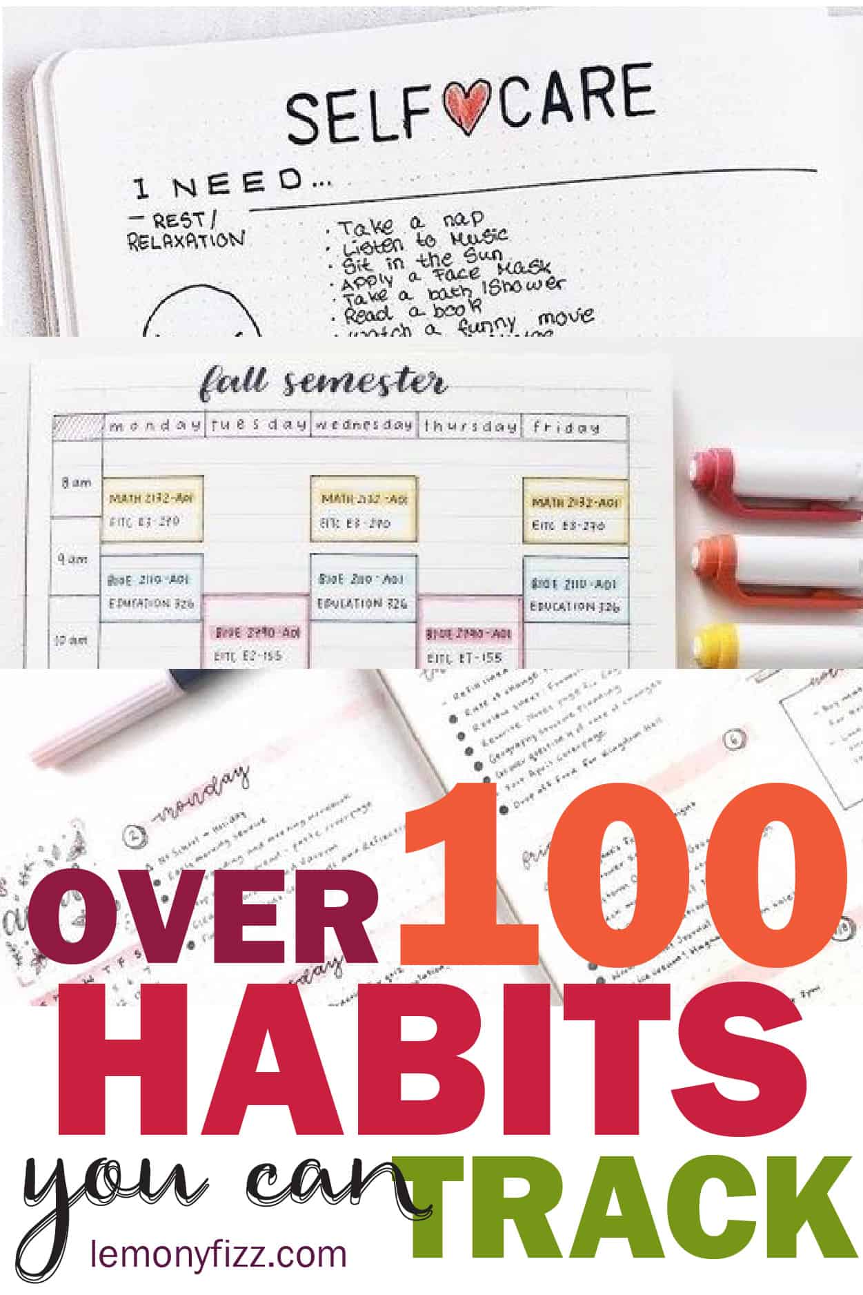 165 Habit Tracker Ideas for Journals or Planners