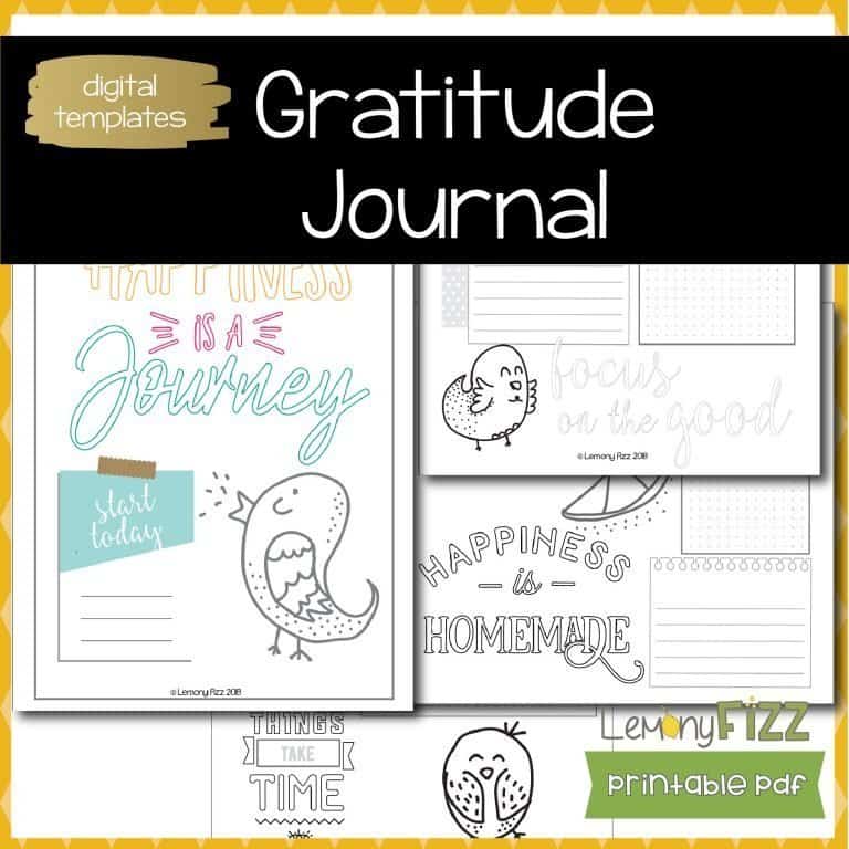 Gratitude Journal Prompts - Coloring Happiness Tracker - LemonyFizz