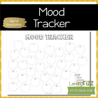 Mood Tracker Bullet Journal Template or Insert Printable - LemonyFizz