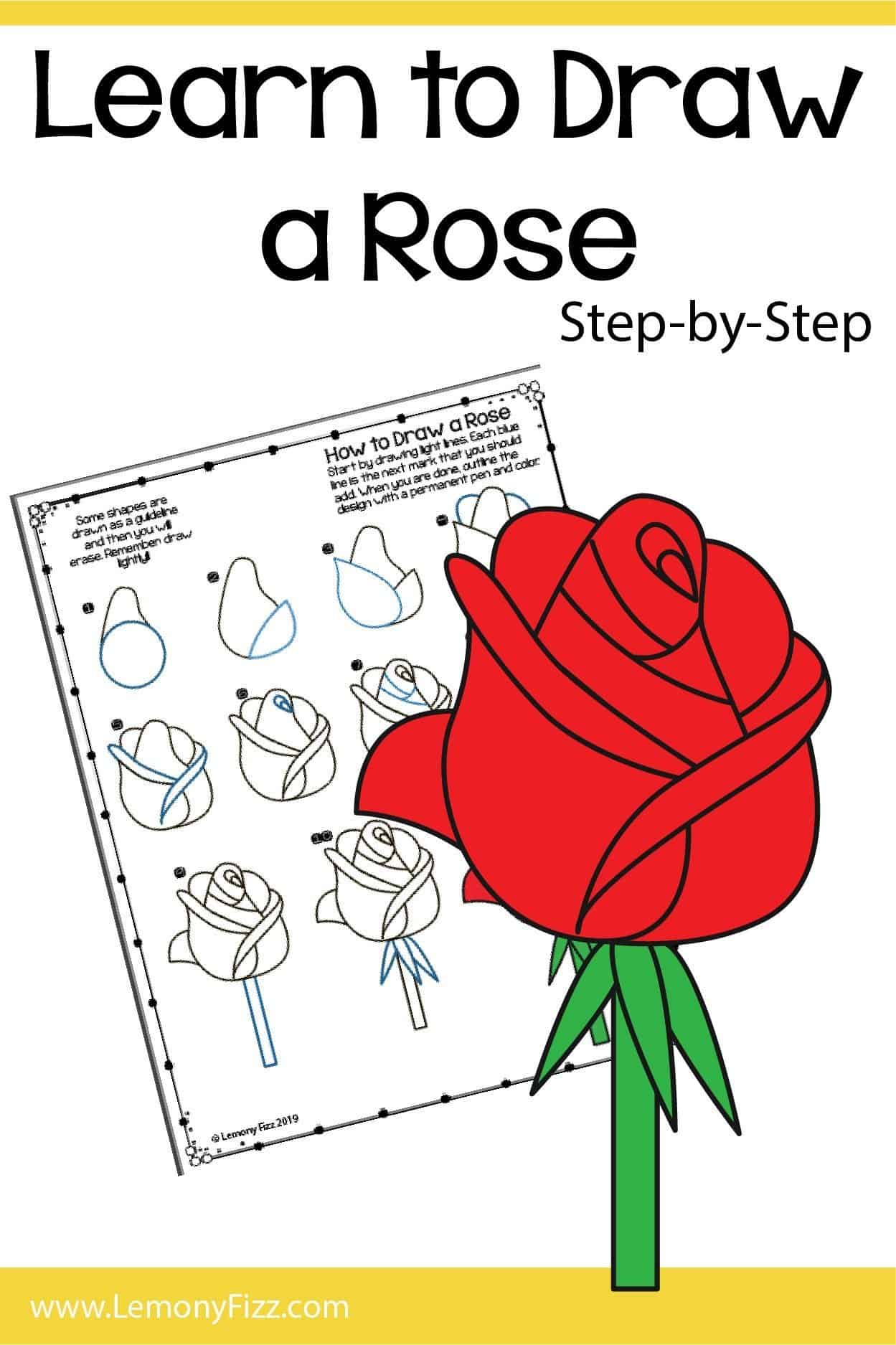 Easy How to Draw a Rose Step by Step Tutorial