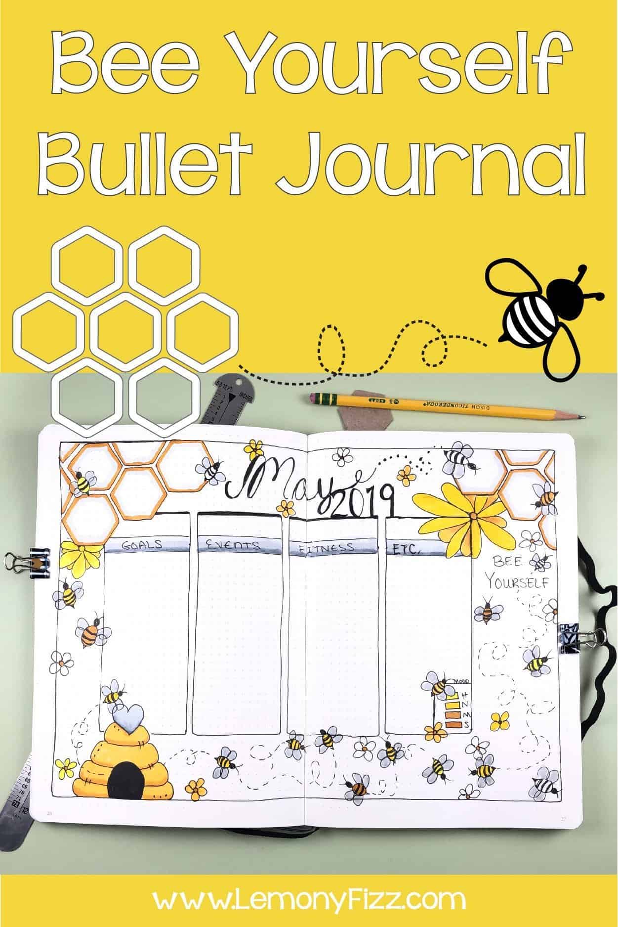 Celebrate Bees with a May Bullet Journal Spread