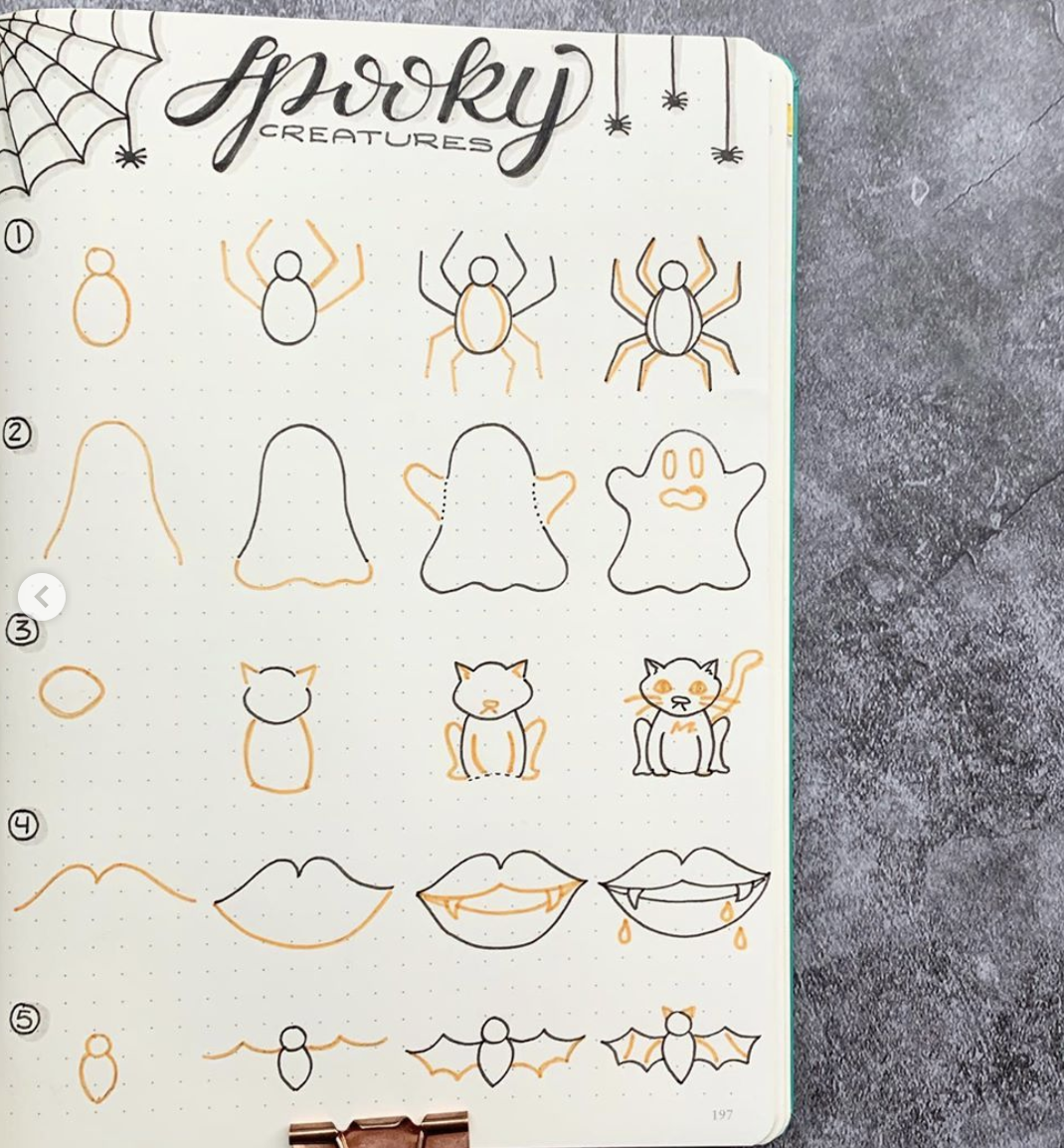 The Spookiest Halloween Bullet Journal Doodle Ideas