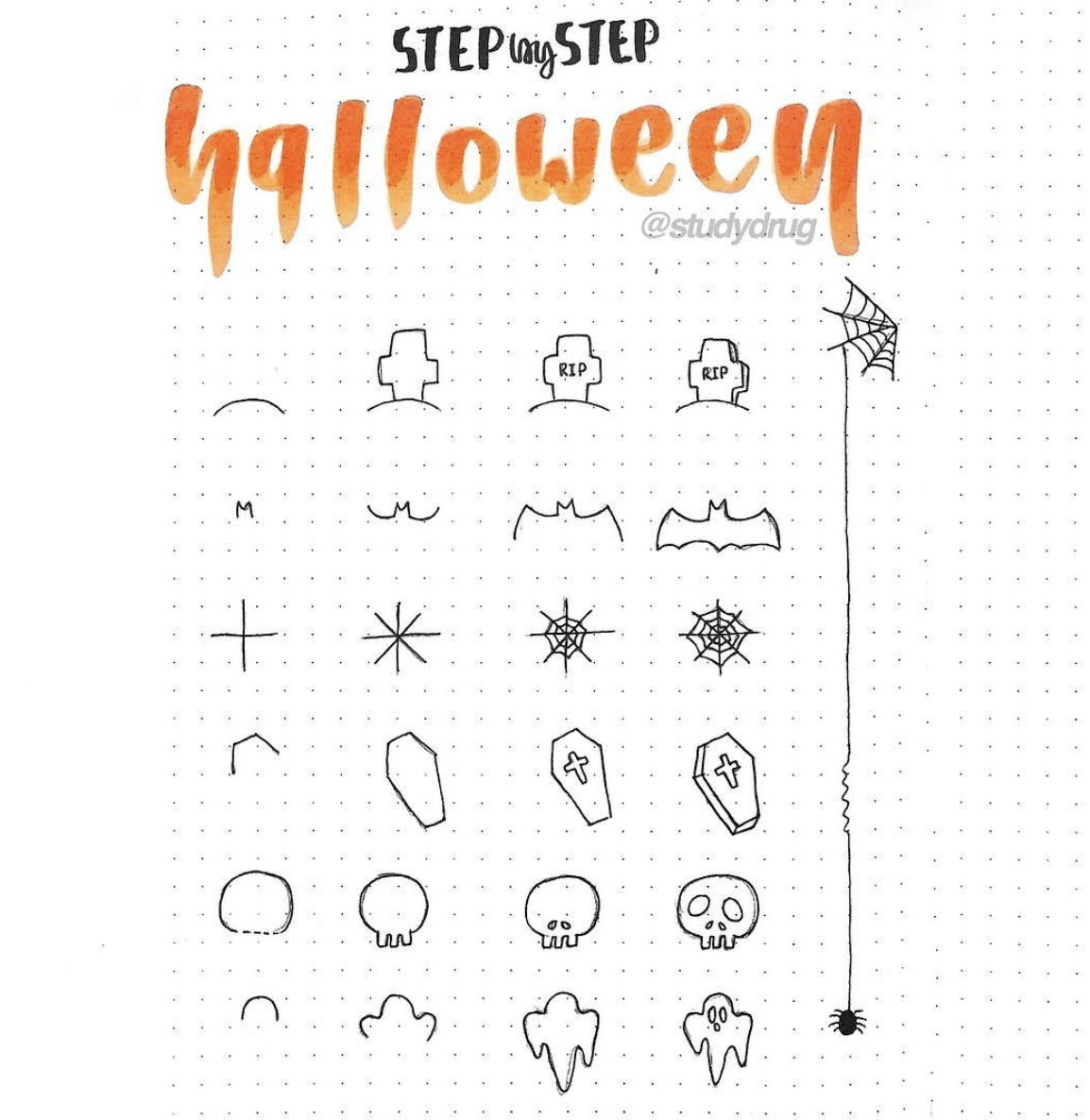 The Spookiest Halloween Bullet Journal Doodle Ideas