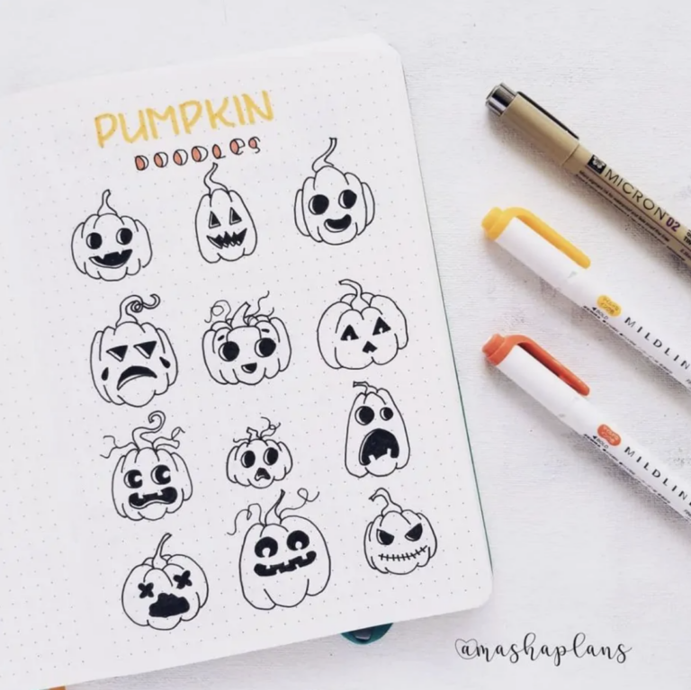 The Spookiest Halloween Bullet Journal Doodle Ideas