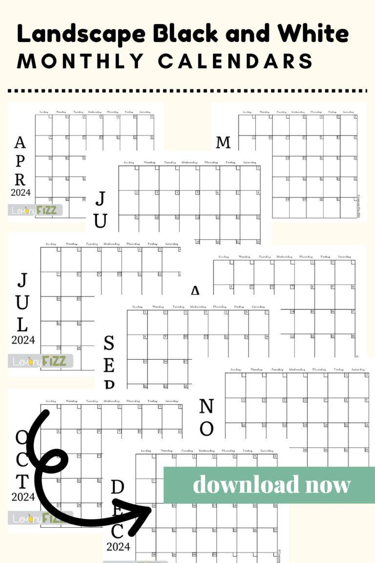 Get Your Free Copy of Monthly Calendar Printable Pages Now