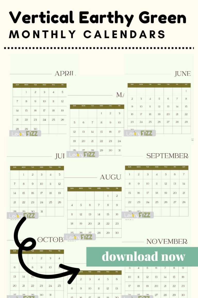 Get Your Free Copy of Monthly Calendar Printable Pages Now