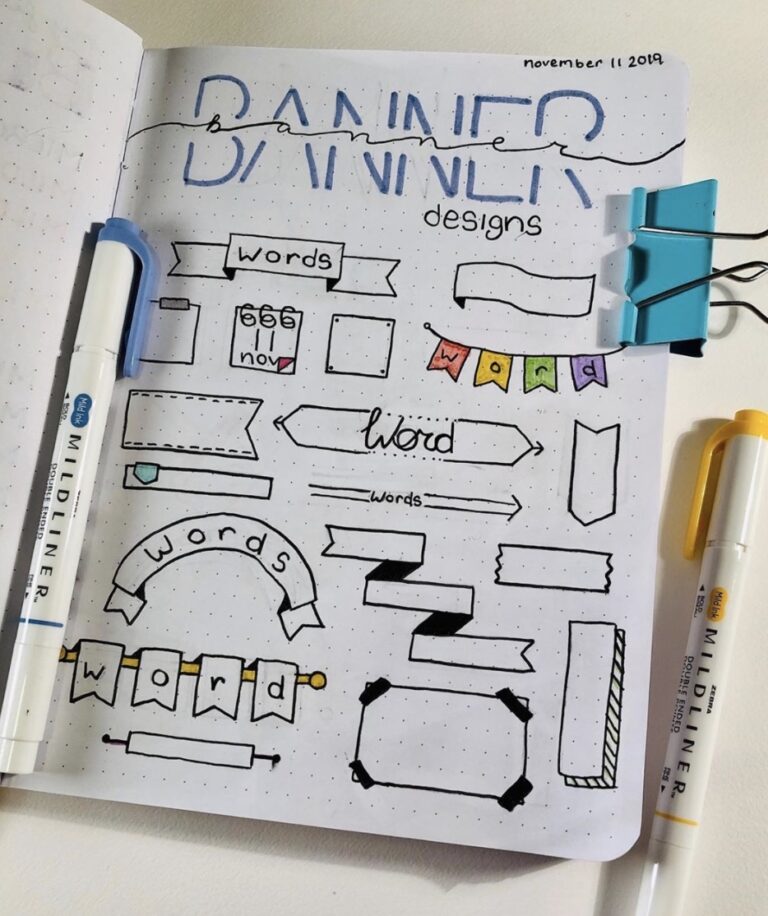 19 of the Best Bullet Journal Banner Ideas for Your 2024 Doodles