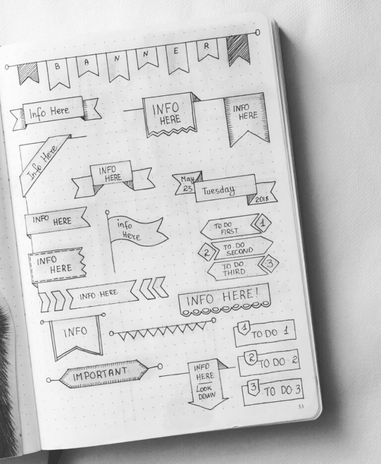 19 of the Best Bullet Journal Banner Ideas for Your 2024 Doodles