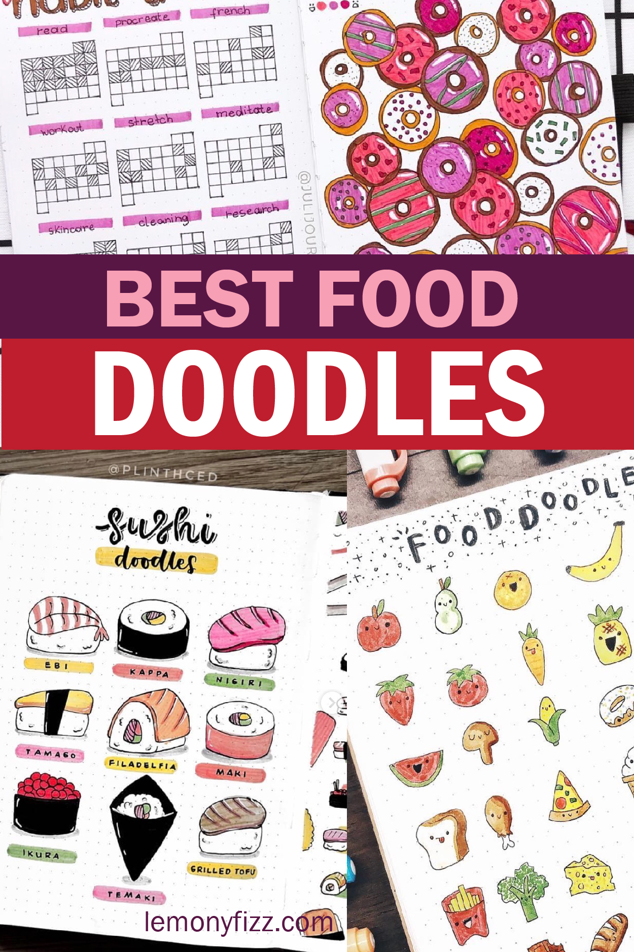 15 Easy to Draw Food Doodles for Plans and Journals