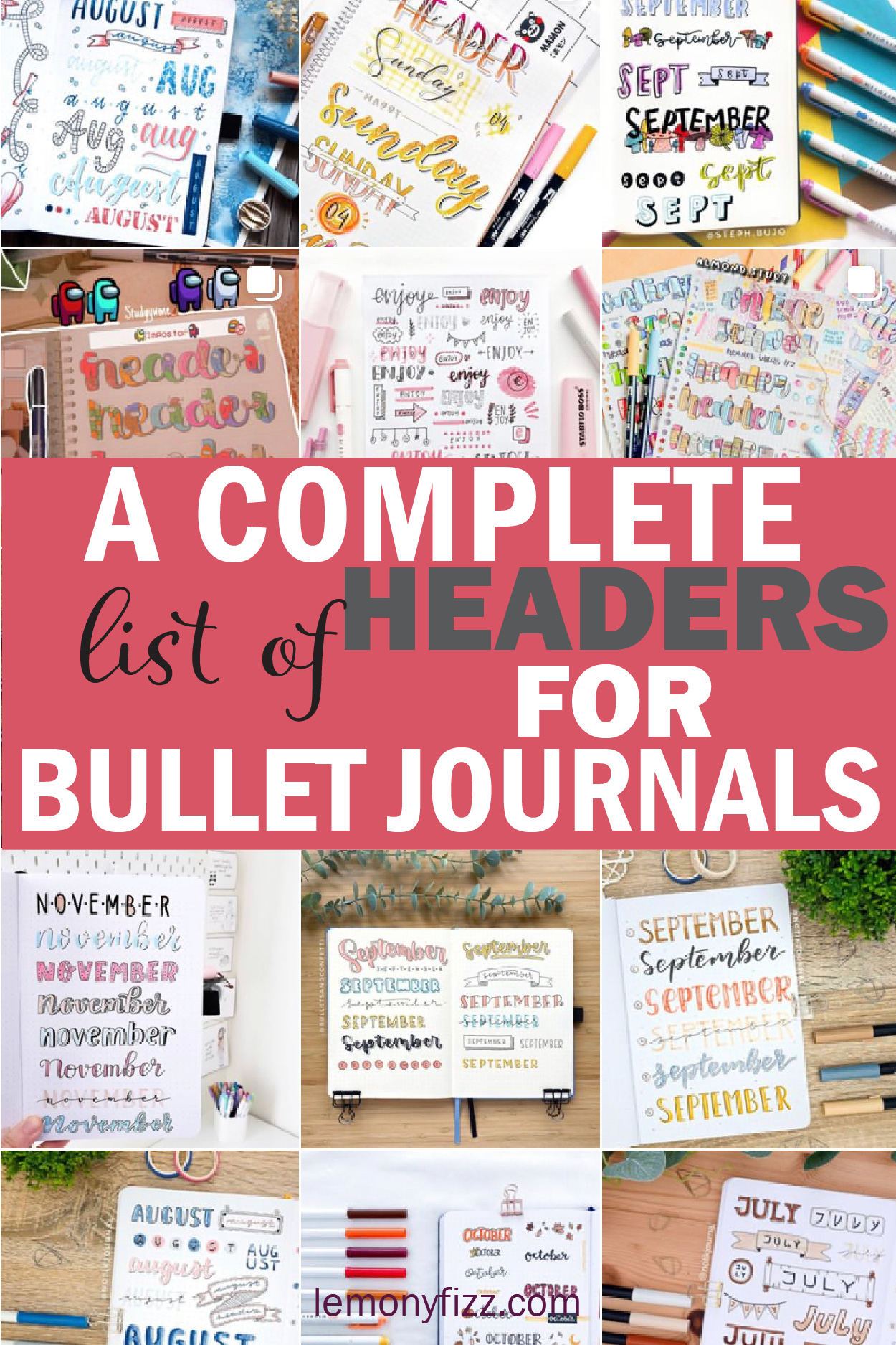 Best Collection of Bullet Journal Headers and Titles for 2024
