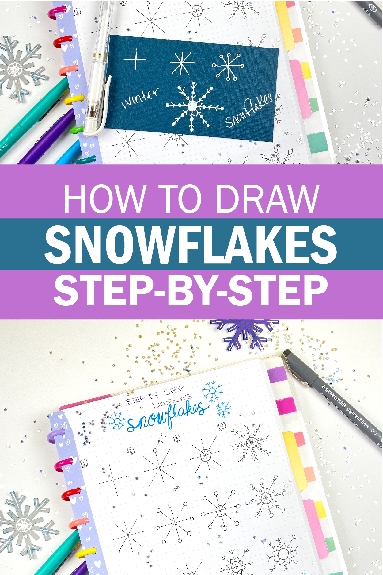How to Draw a Snowflake in Your Planner or Bujo in Just 4 Easy Steps