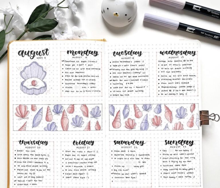 Over 49 Inspiring Bullet Journal Weekly Spread Ideas