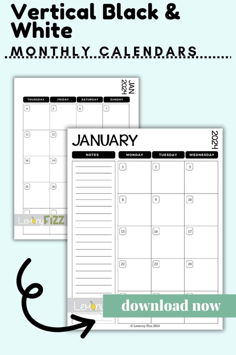 15 Printable January Calendars: Your New Year Organizational Tool