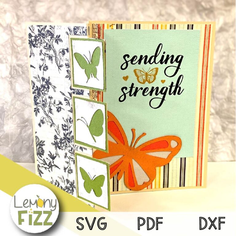 Butterfly 3-Tab Greeting Card Layered Paper Craft SVG File - LemonyFizz