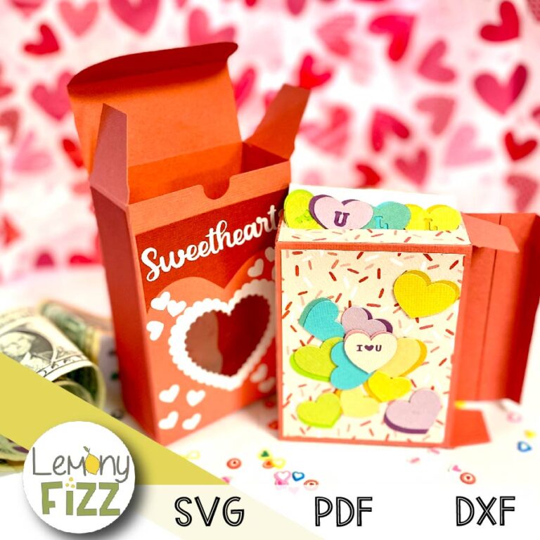 Convo Hearts Money Box Sweethearts Valentine Paper Craft SVG File ...