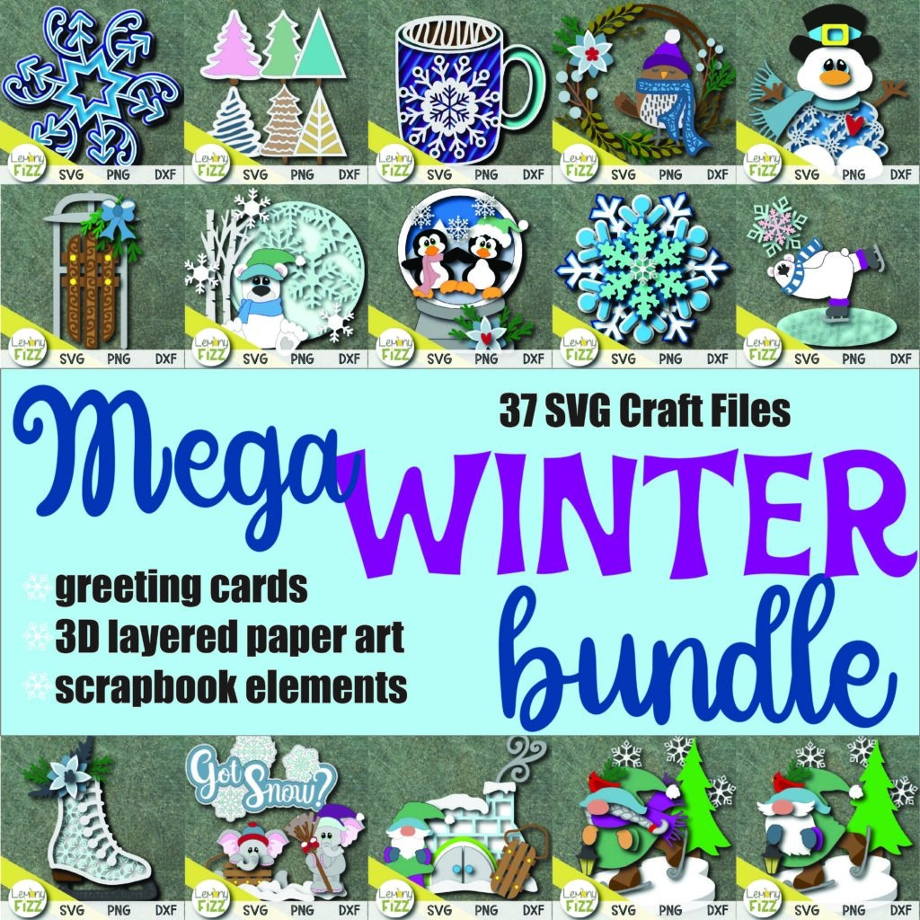 MEGA Winter Bundle 2022 - SVG Paper Craft Files - LemonyFizz