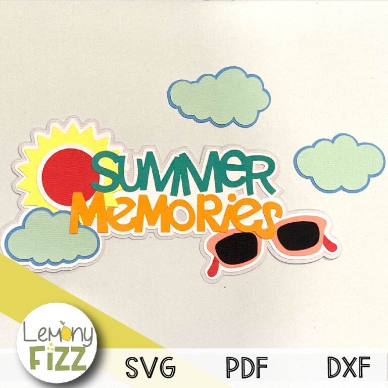 Summer Memories Scrapbook Title Paper Piecing Craft SVG File - LemonyFizz