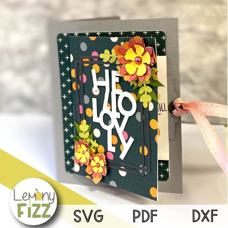 Thinking of You Sympathy Flip Flap Greeting Handmade Card SVG - LemonyFizz