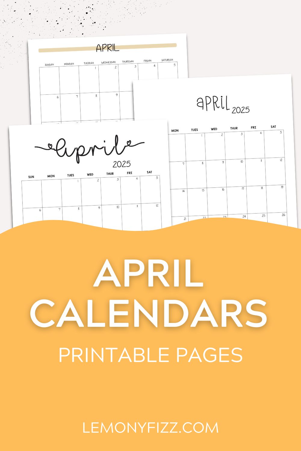 April 2025 Monthly Calendar to Print