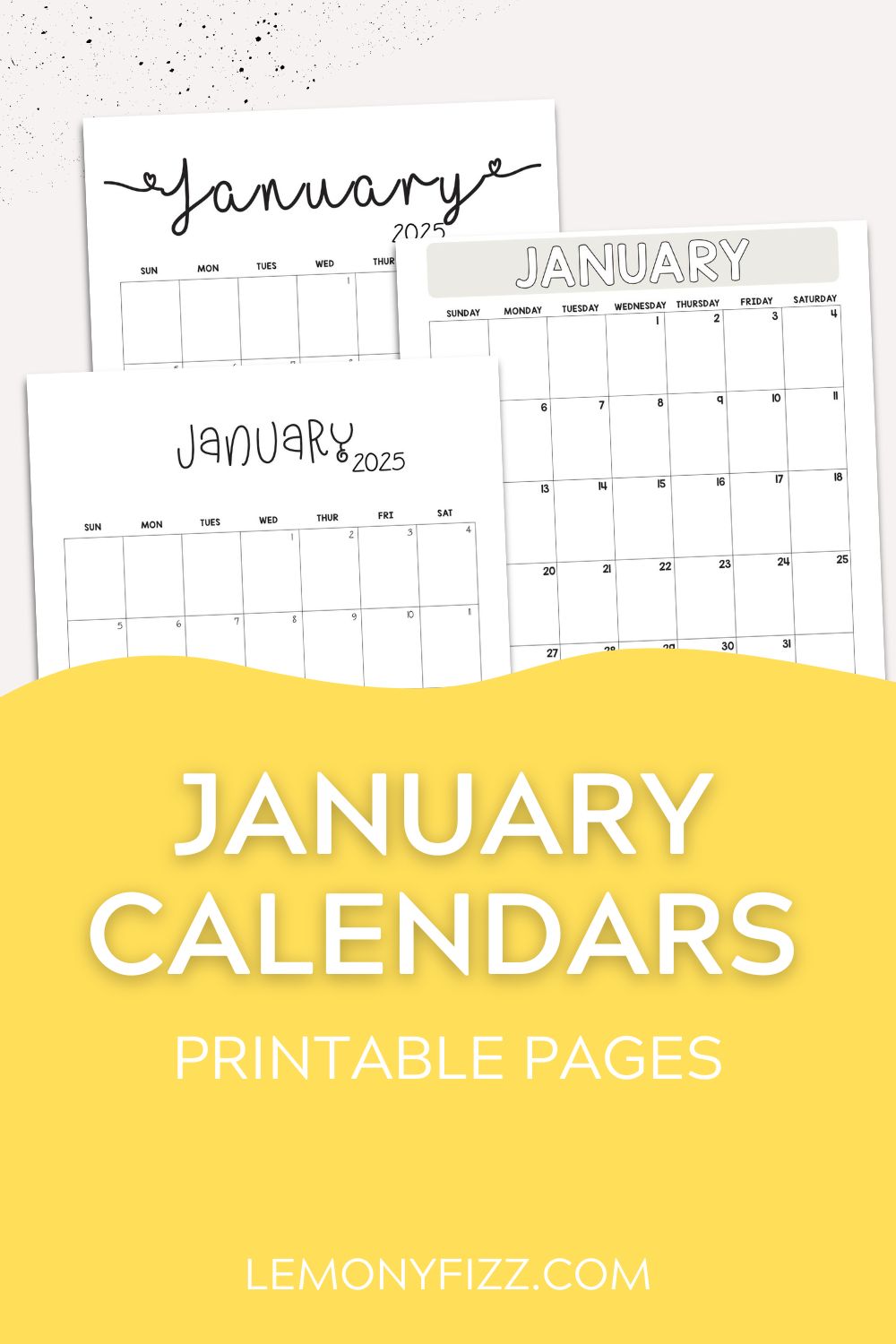 January 2025 Monthly Calendar to Print
