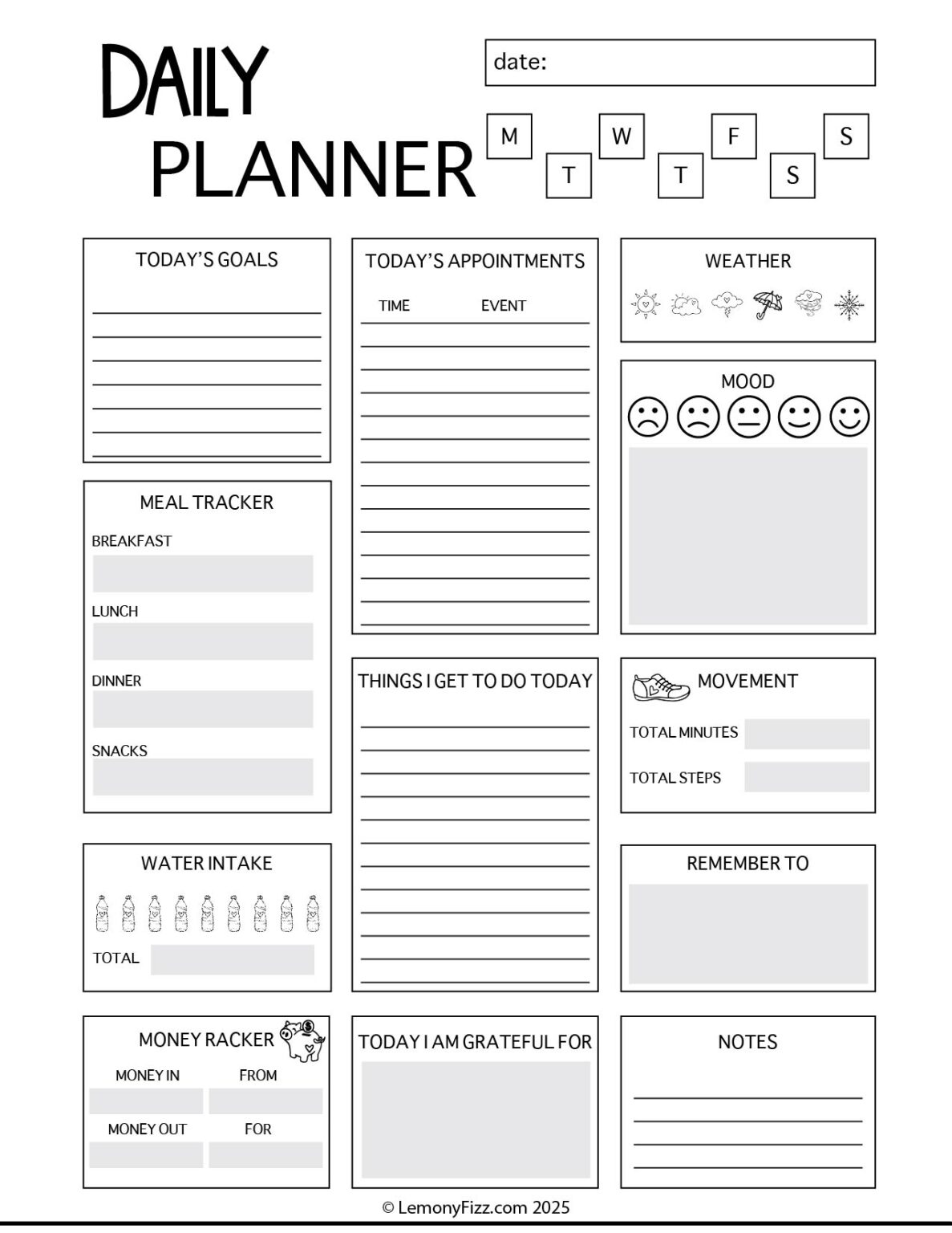 Free Daily Planner Template Pages to Print
