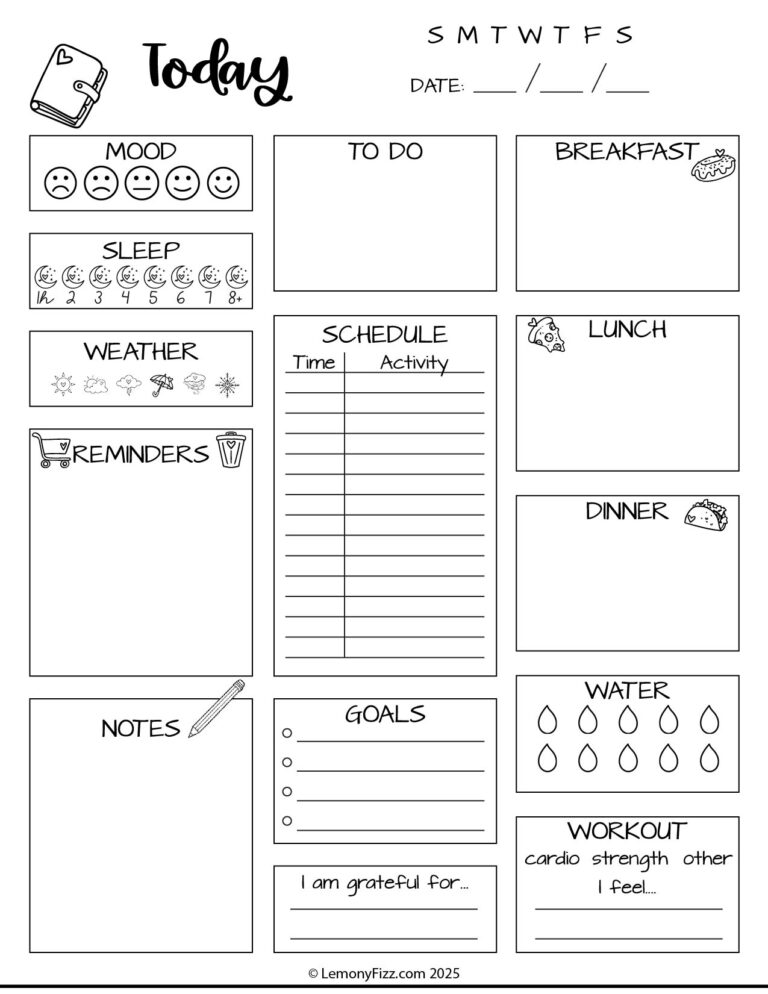 Free Daily Planner Template Pages to Print